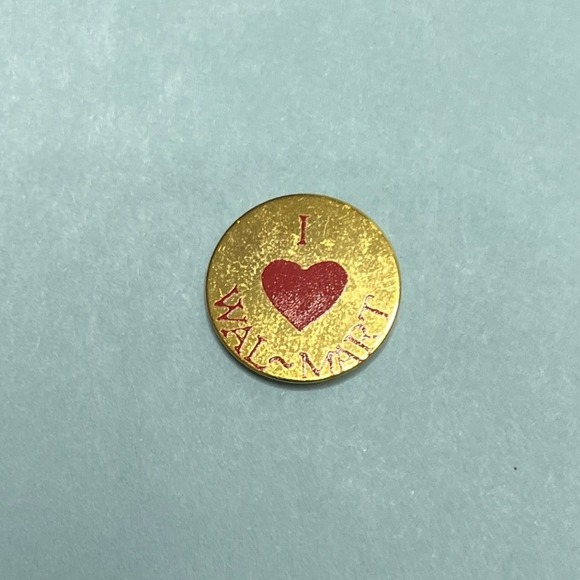 Walmart | Jewelry | I Love Walmart Pin Gold Tone Red Heart Employee ...